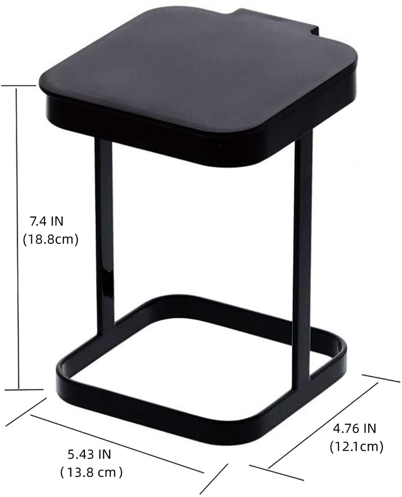 Originals Metal Countertop Trash Can Garbage Bag Holder for Home Kitchen (Black) …