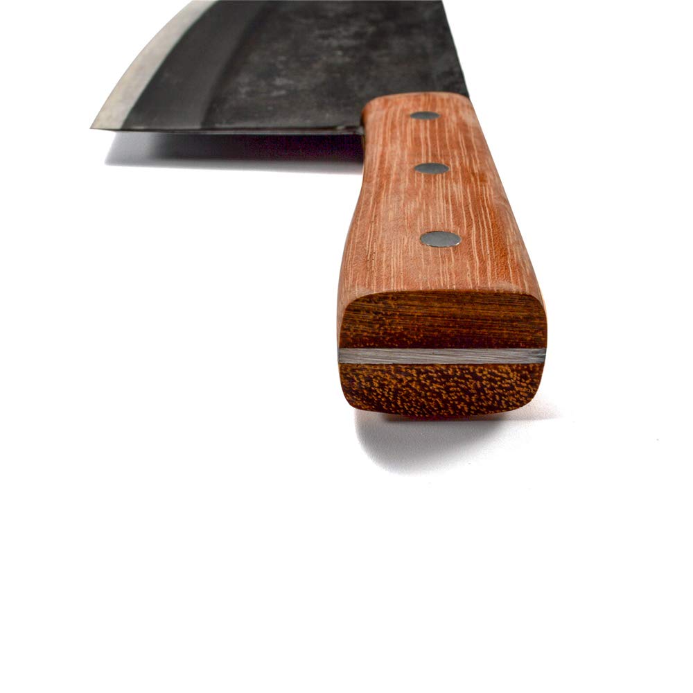 DENGJIA 7.6-Inch Blade Ultra-Sharp Composite High Carbon Steel Handmade Forged Vegetable Knife Chinese Knife No-Slip Labor-saving Wooden Handle Meat Cleavers