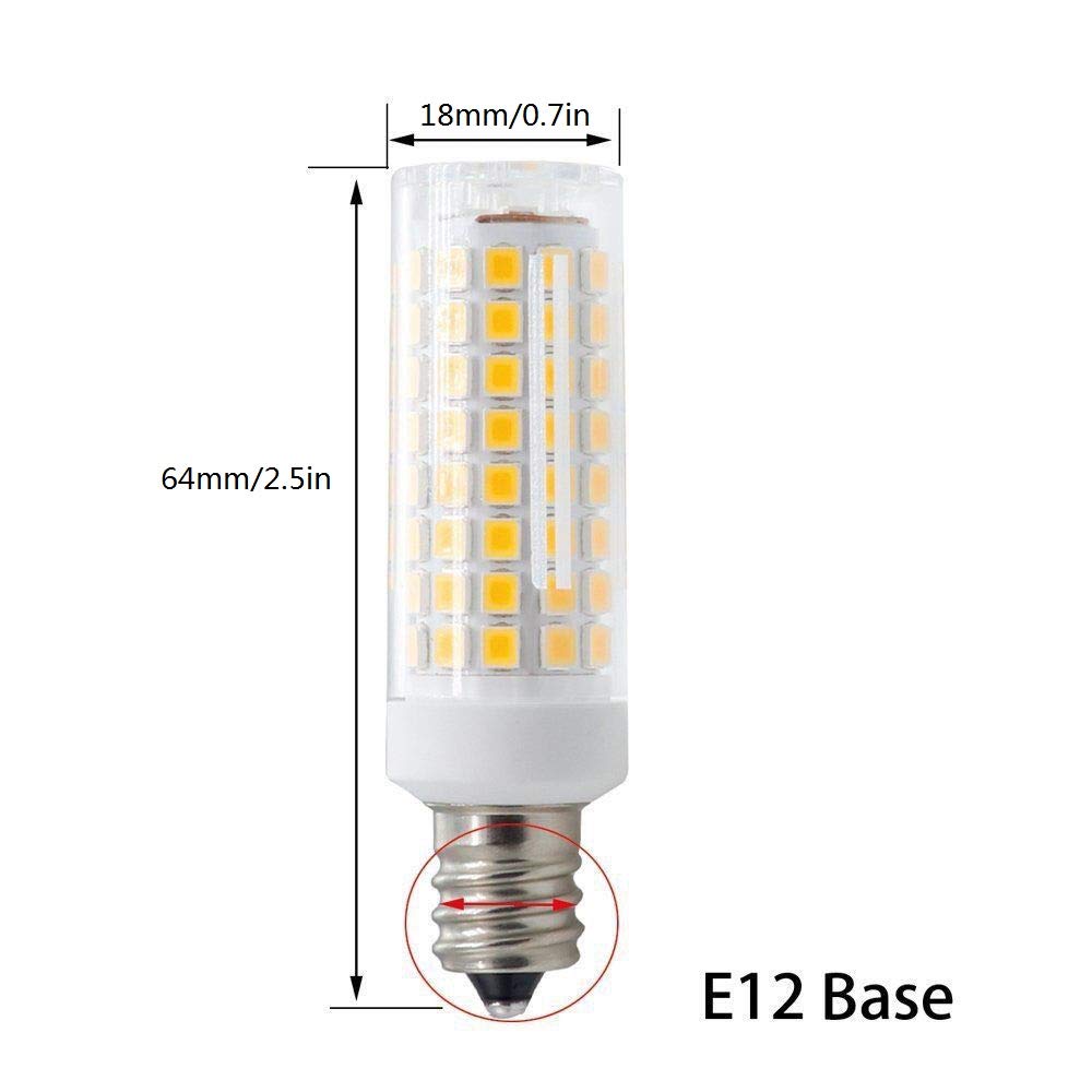 Lxcom Lighting 10W E12 LED Corn Light Bulb(4 Pack)- 2835 SMD 102LEDs E12 Dimmable 100 Watt Equivalent 1000LM Daylight White 6000K Chandelier Bulbs Decorative E12 Base for Home Lighting, AC110-120V