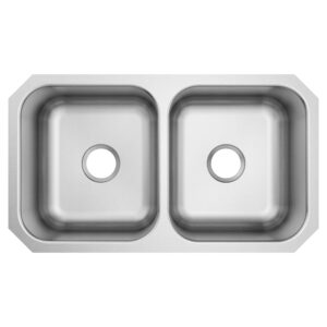 Moen GS18212 1800 Series 31.75-inch 18 Gauge Undermount Double Bowl Stainless Steel Kitchen Sink, Satin Stainless