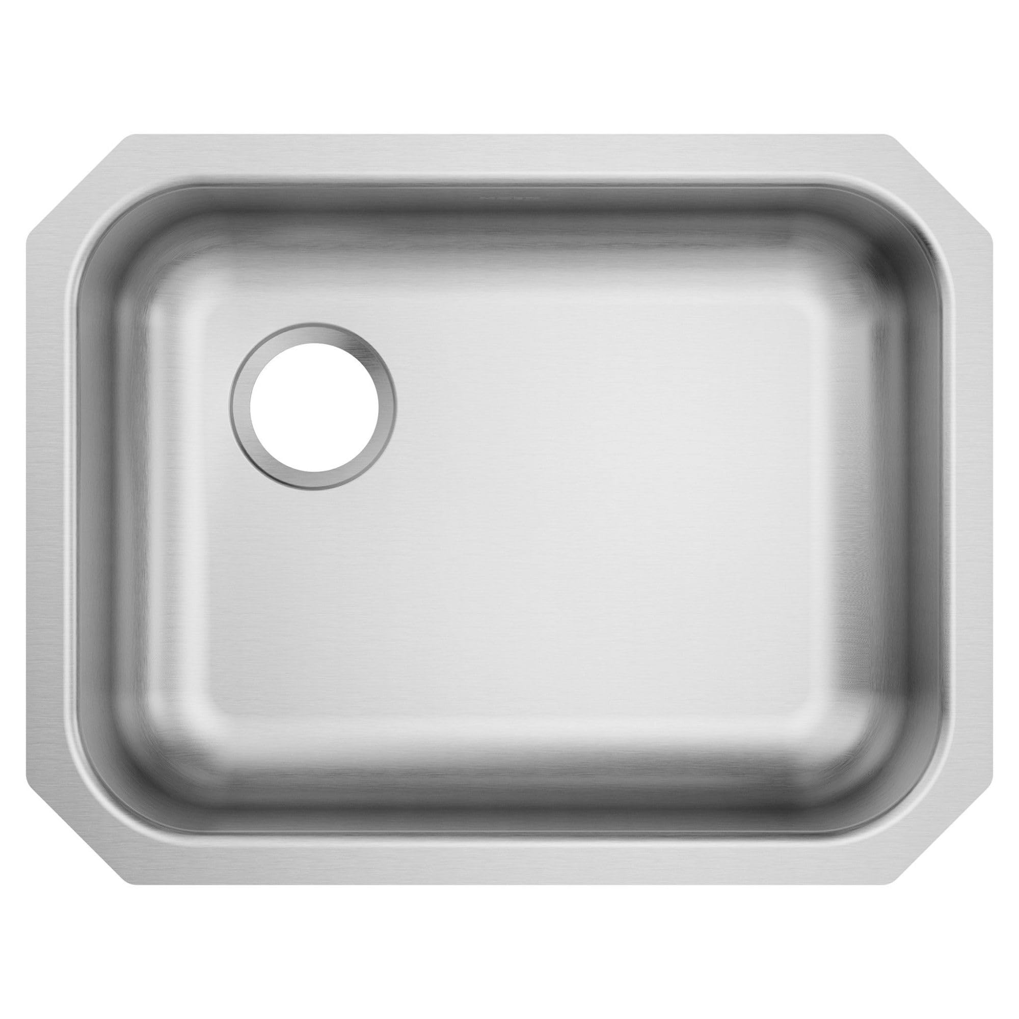 Moen GS18195L 1800 Series 23.5-inch 18 Gauge Undermount Single Bowl Stainless Steel Kitchen Sink Left Drain, Satin Stainless