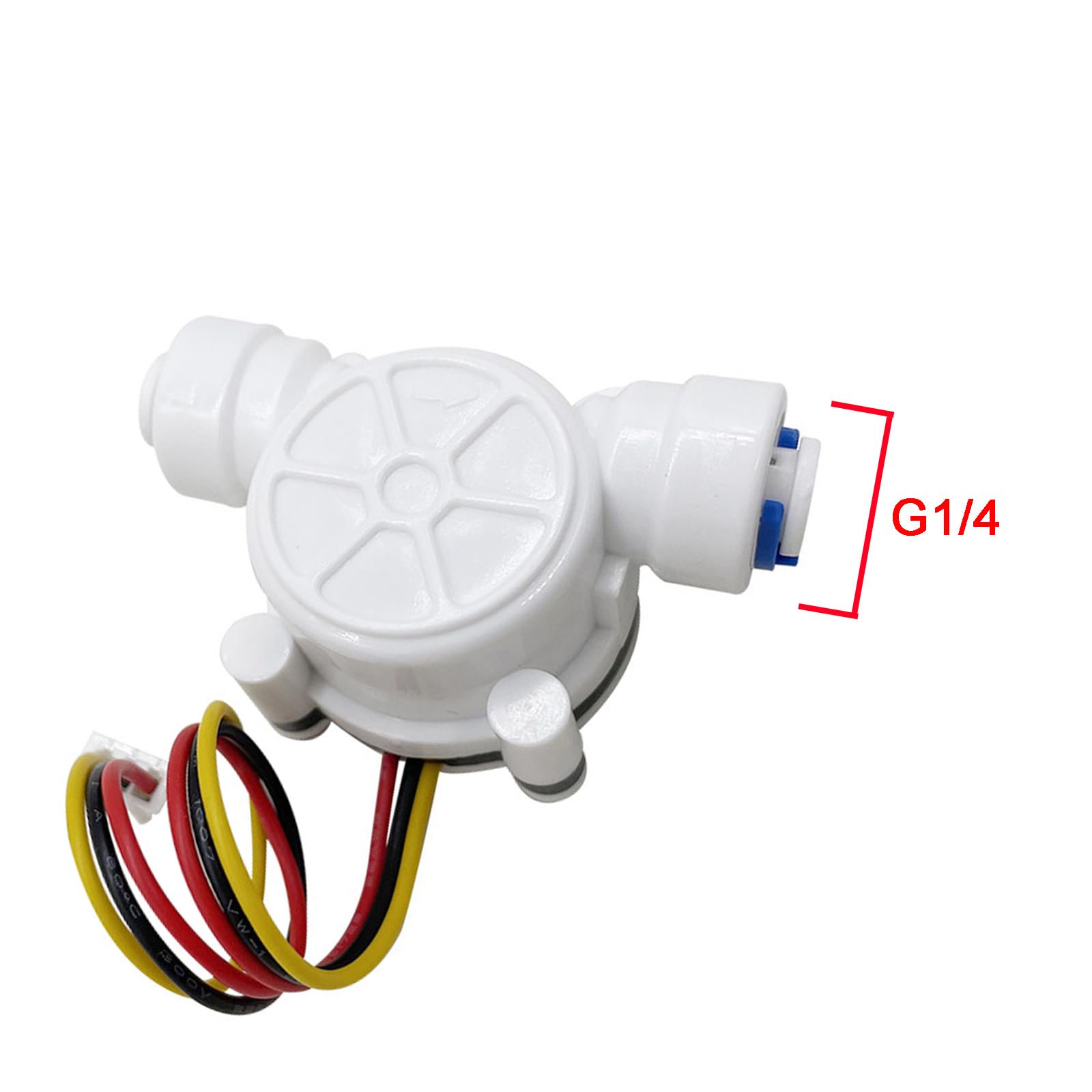 GREDIA 1/4" Quick Connect Water Flow Sensor Food-Grade Switch Hall Effect Flowmeter Fluid Meter Counter 0.3-6L/min (Pack of 2）