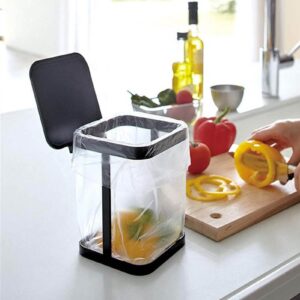 originals metal countertop trash can garbage bag holder for home kitchen (black) …