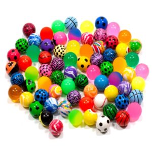 kiseer 50 pieces assorted colorful bouncy balls bulk mixed pattern high bouncing balls for kids party favors, prizes, birthdays gift (28 mm)