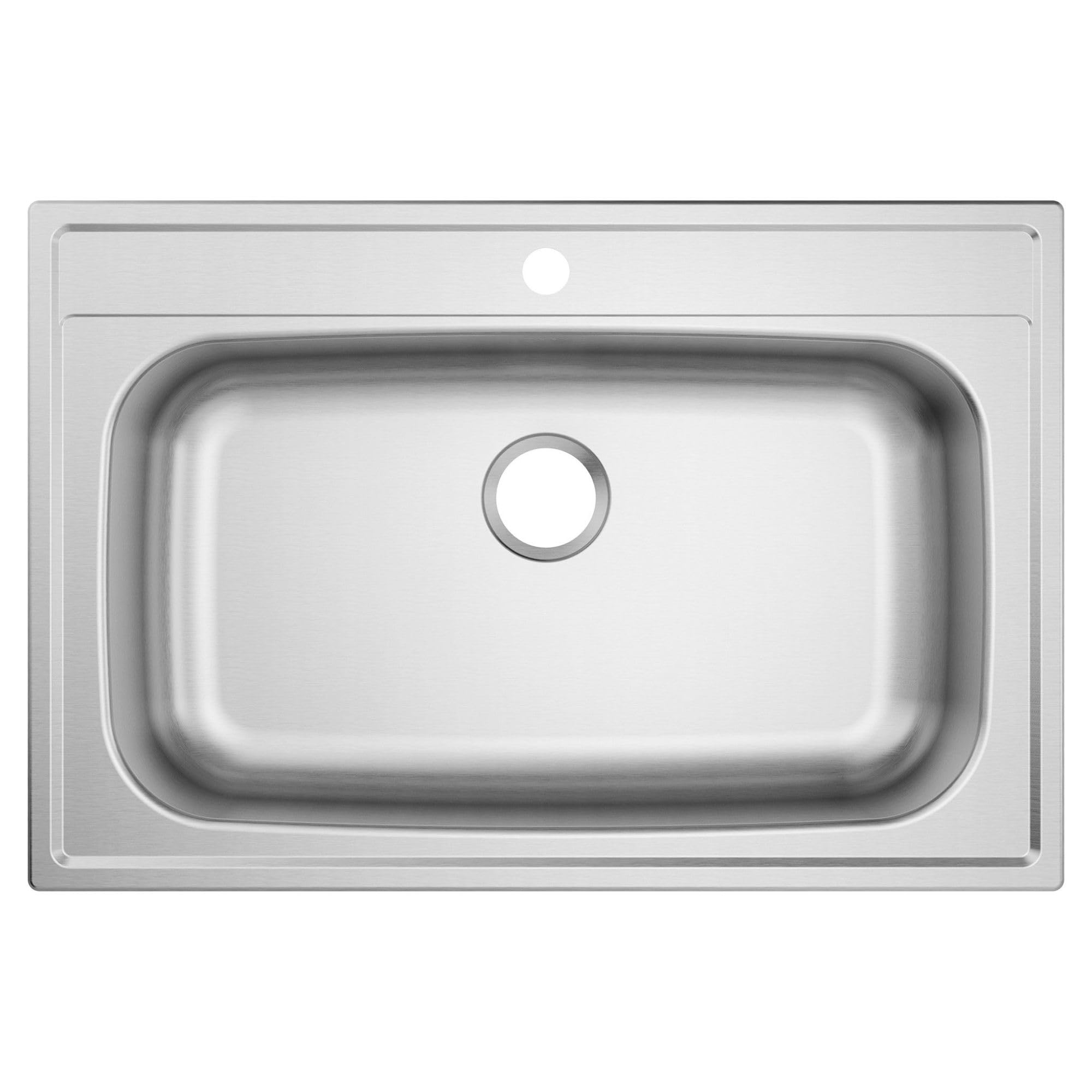 Moen GS181631BQ 1800 Series 33-inch 18 Gauge Drop-in Single Bowl Stainless Steel Kitchen Sink 7-inch Depth Featuring QuickMount, Satin Stainless