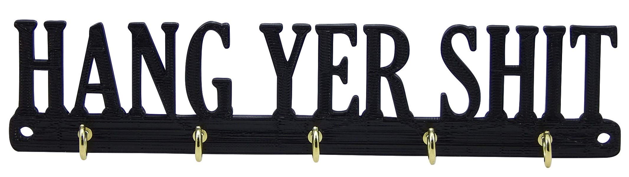 Medallurgy Hang Yer Shit (Your) Funny Country Wall Key Rack Holder Hanger Hooks Entryway Jewelry Organization Housewarming New Home Gift