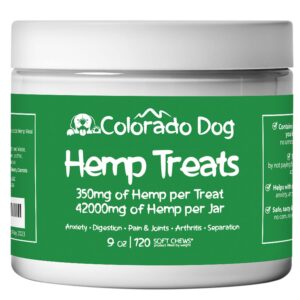 hemp calming chews for dogs anxiety relief - 120 count - usa made - 350 mg per calming treat for dogs