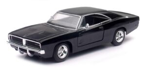 1969 dodge charger r/t black 1/25 diecast model car by new ray 71893 b