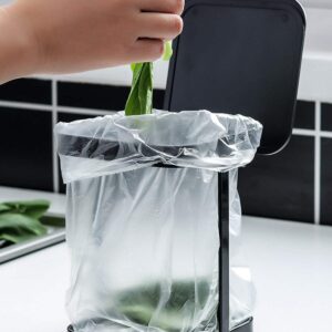 Originals Metal Countertop Trash Can Garbage Bag Holder for Home Kitchen (Black) …