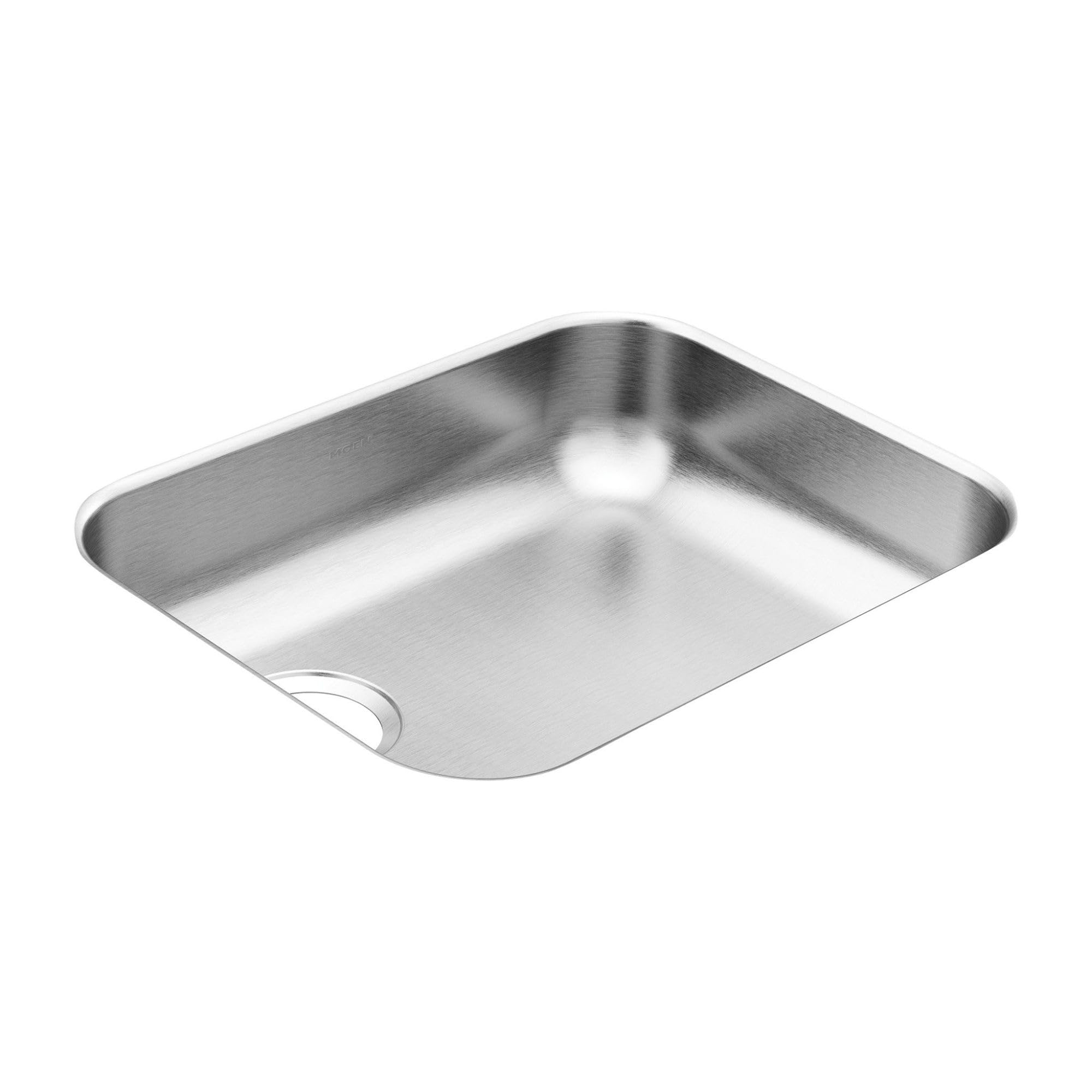 Moen GS18195L 1800 Series 23.5-inch 18 Gauge Undermount Single Bowl Stainless Steel Kitchen Sink Left Drain, Satin Stainless