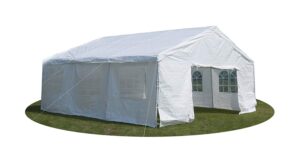 20x20 heavy duty party tent carport wedding canopy steel w/sidewalls white