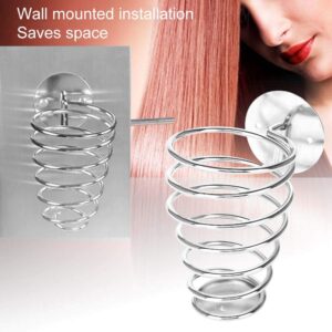 Hair Dryer Holder, Wall Mount Spiral Blow Dryer and Hair Care Tool Stand Rack Hanger Space Saver Organizer for Bathroom Washroom Storage