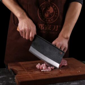 DENGJIA 7.6-Inch Blade Ultra-Sharp Composite High Carbon Steel Handmade Forged Vegetable Knife Chinese Knife No-Slip Labor-saving Wooden Handle Meat Cleavers