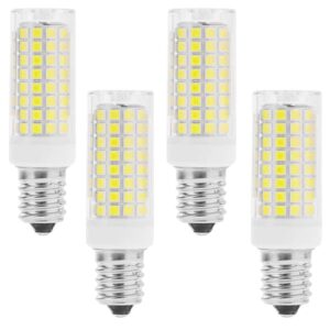 lxcom lighting 10w e12 led corn light bulb(4 pack)- 2835 smd 102leds e12 dimmable 100 watt equivalent 1000lm daylight white 6000k chandelier bulbs decorative e12 base for home lighting, ac110-120v