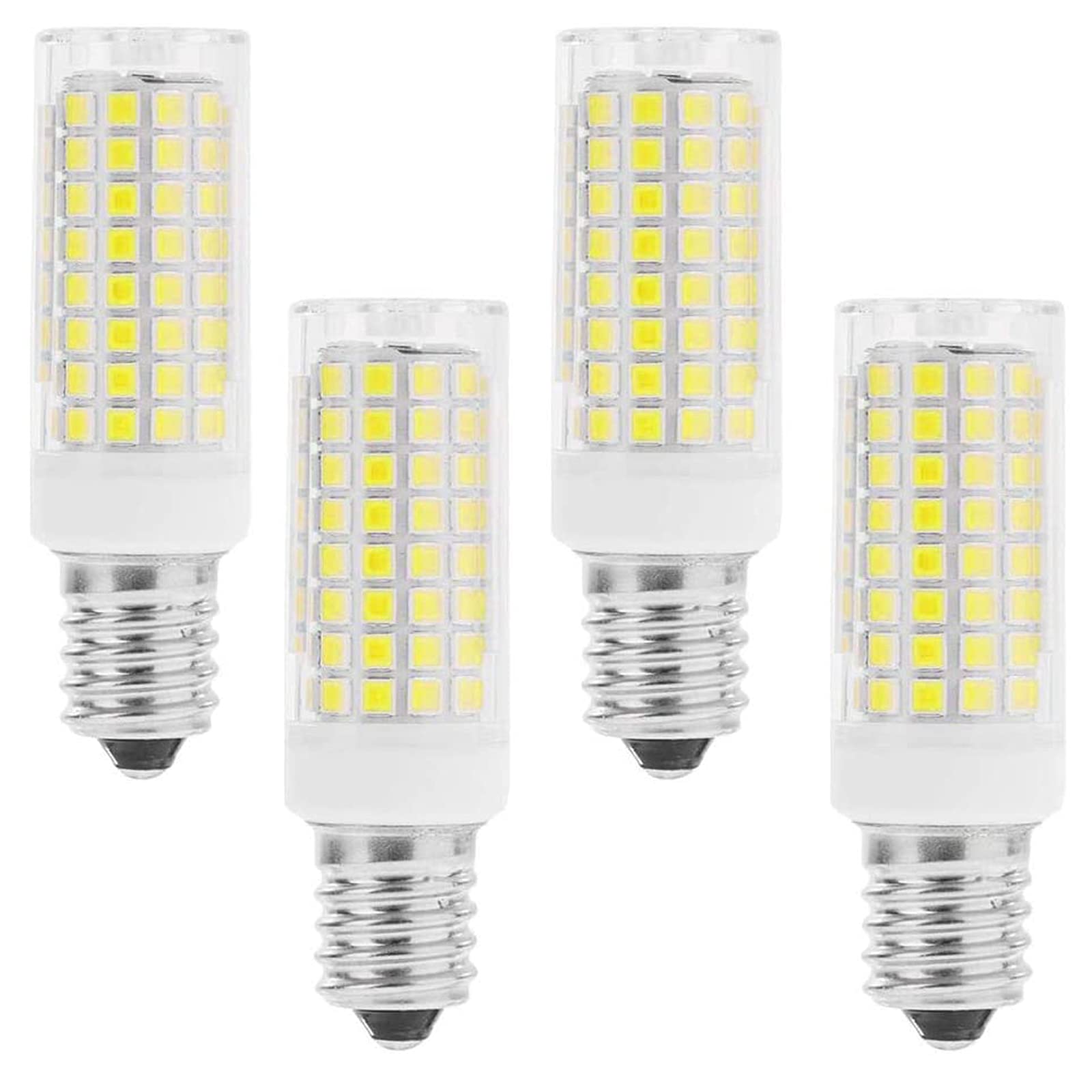 Lxcom Lighting 10W E12 LED Corn Light Bulb(4 Pack)- 2835 SMD 102LEDs E12 Dimmable 100 Watt Equivalent 1000LM Daylight White 6000K Chandelier Bulbs Decorative E12 Base for Home Lighting, AC110-120V