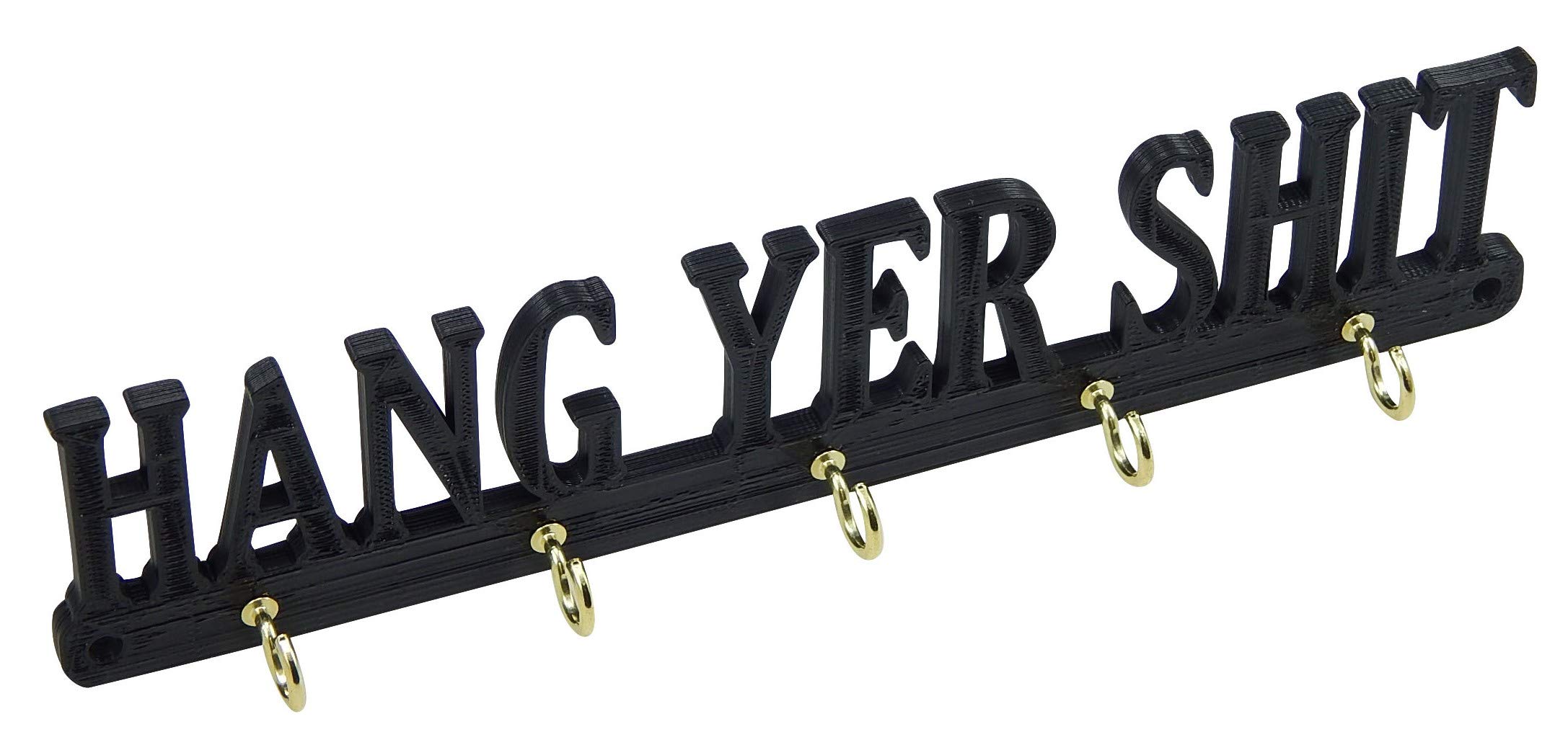 Medallurgy Hang Yer Shit (Your) Funny Country Wall Key Rack Holder Hanger Hooks Entryway Jewelry Organization Housewarming New Home Gift