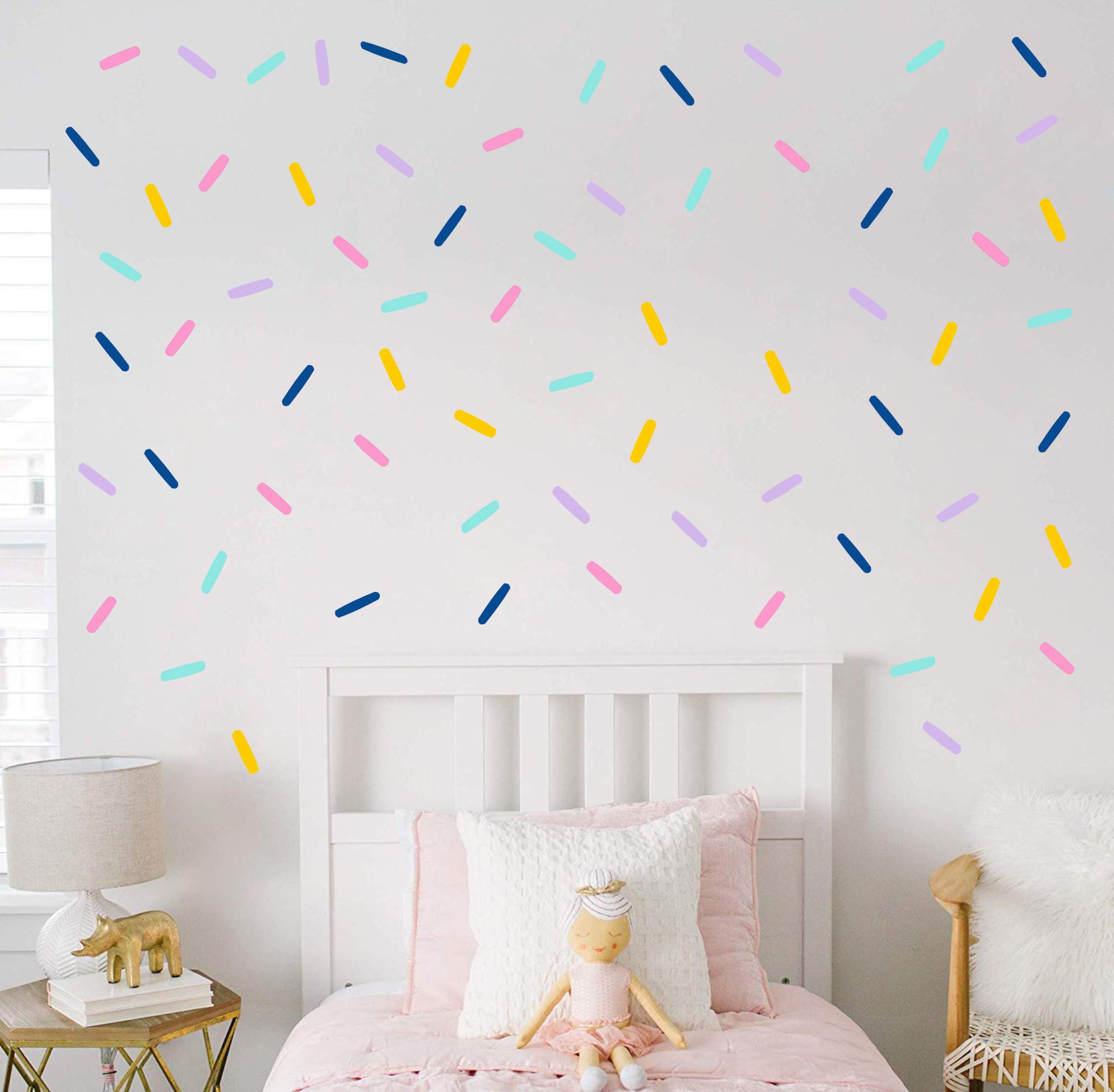 Easu Sprinkles Fabric Wall Decals Mini Bar Stickers Confetti Wall Decal Removable Peel and Stick Decals Kids Room Decor