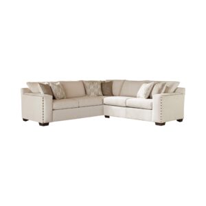 coaster home furnishings aria l-shaped nailhead oatmeal sectional, 104"" d x 36"" w x 36.5"" h (508610)