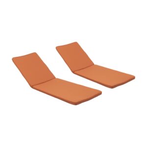 gdfstudio outdoor fabric chaise lounge cushion (set of 2), rust orange