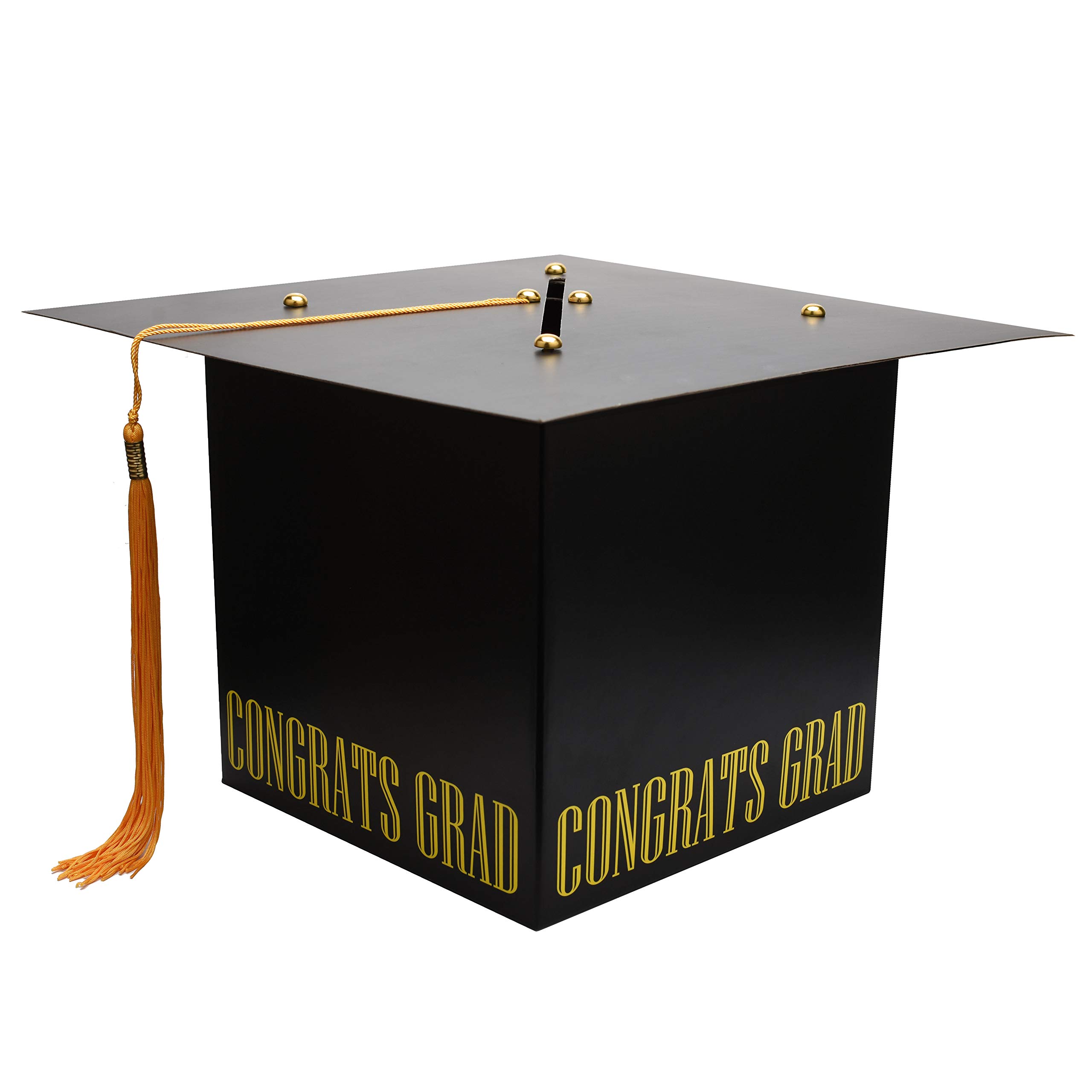 MerryJoyParty Graduation Card Box Graduation Card Holder Original Graduation Cap Shaped Card Box with Real Tassel for Graduation Party Supplies