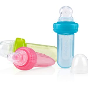 Nuby EZ Squee-Z Silicone Self Feeding Baby Food Dispenser (Varied, 2 Count (Pack of 1))