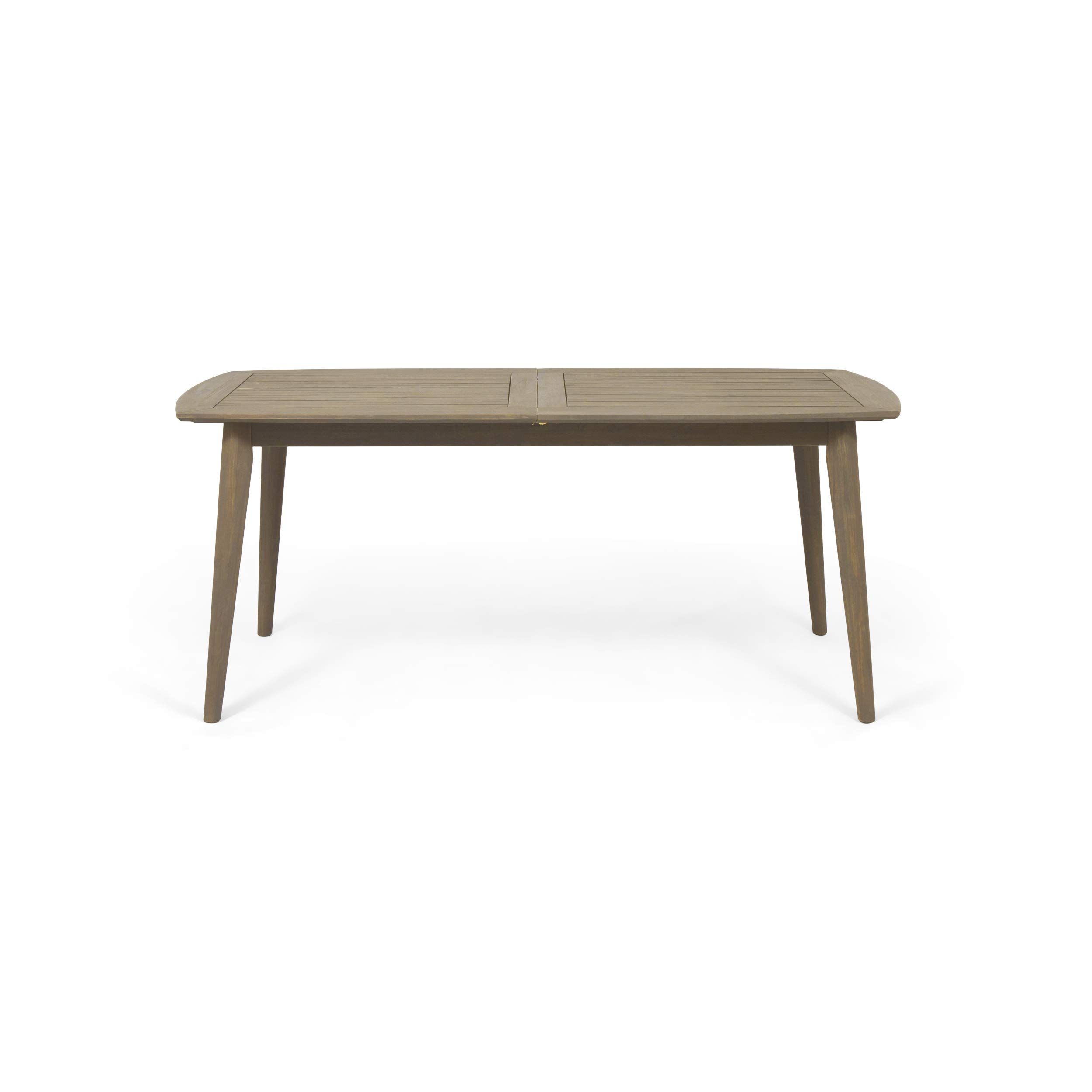 GDFStudio Outdoor Acacia Wood Expandable Dining Table, Gray