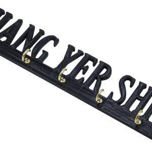 Medallurgy Hang Yer Shit (Your) Funny Country Wall Key Rack Holder Hanger Hooks Entryway Jewelry Organization Housewarming New Home Gift