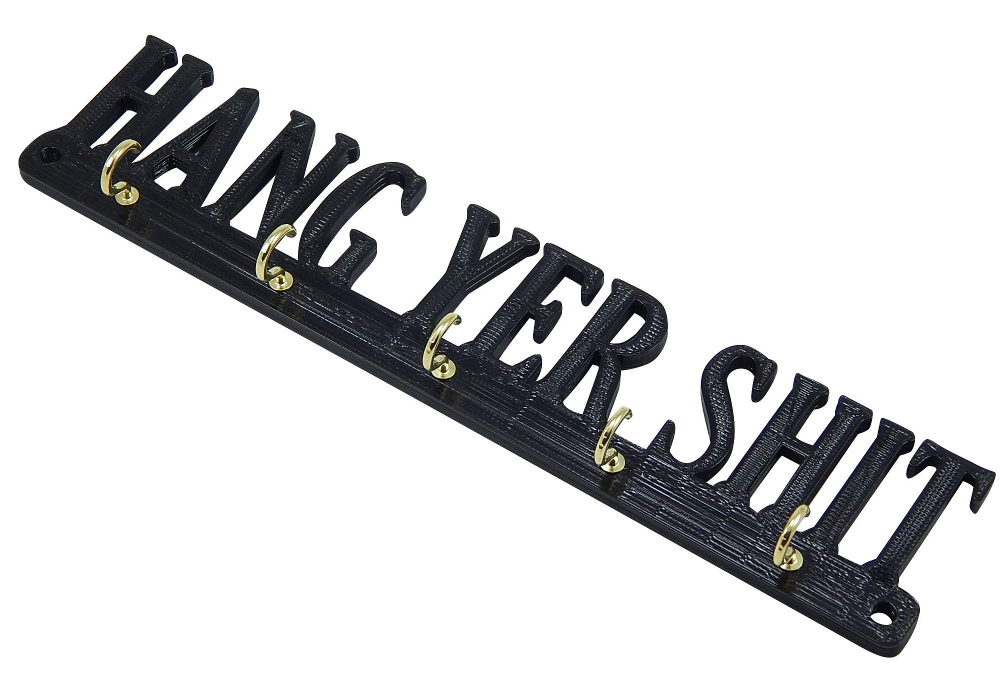 Medallurgy Hang Yer Shit (Your) Funny Country Wall Key Rack Holder Hanger Hooks Entryway Jewelry Organization Housewarming New Home Gift