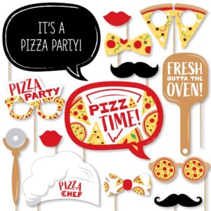 big dot of happiness pizza party time - baby shower or birthday party photo booth props kit - 20 count