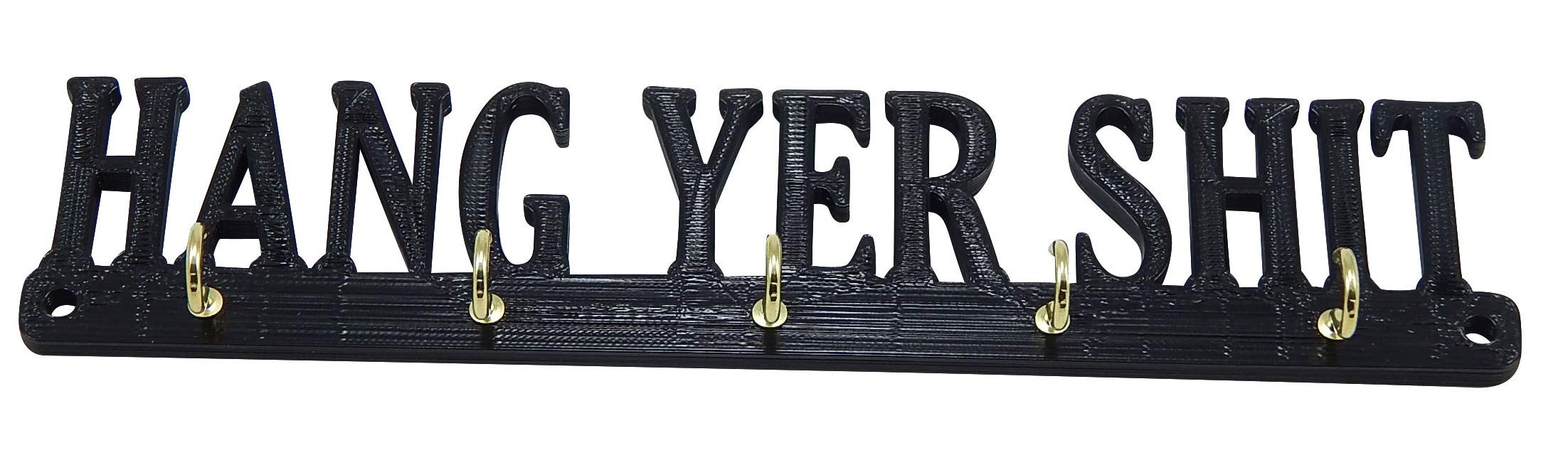 Medallurgy Hang Yer Shit (Your) Funny Country Wall Key Rack Holder Hanger Hooks Entryway Jewelry Organization Housewarming New Home Gift