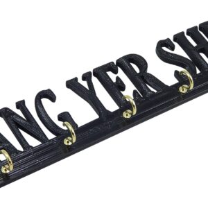 Medallurgy Hang Yer Shit (Your) Funny Country Wall Key Rack Holder Hanger Hooks Entryway Jewelry Organization Housewarming New Home Gift