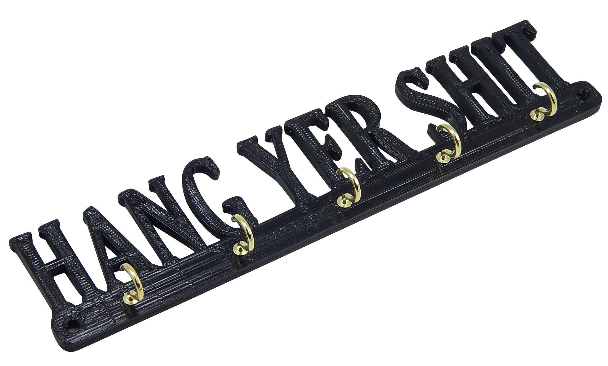 Medallurgy Hang Yer Shit (Your) Funny Country Wall Key Rack Holder Hanger Hooks Entryway Jewelry Organization Housewarming New Home Gift