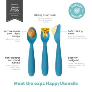 ezpz Tiny Spoon (2 Pack in Lime) - 100% Silicone Baby Spoon for Baby Led Weaning + Purees - 6 Months + - Designed by a Pediatric Feeding Specialist - Baby Essentials & Baby Gifts