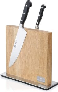 zassenhaus magnetic wood knife block for kitchen counter, natural oak, 11" x 3.5 - oak wood knife block - oak magnetic knife block - magnetic knife holder - knife storage - knife stand