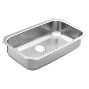 moen gs18163b 1800 series 30-inch 18 gauge undermount single bowl stainless steel kitchen sink 7-inch depth, satin stainless