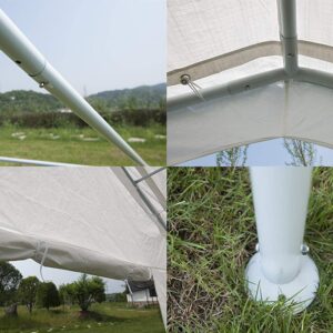 20x20 Heavy Duty Party Tent Carport Wedding Canopy Steel W/Sidewalls White