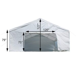 20x20 Heavy Duty Party Tent Carport Wedding Canopy Steel W/Sidewalls White