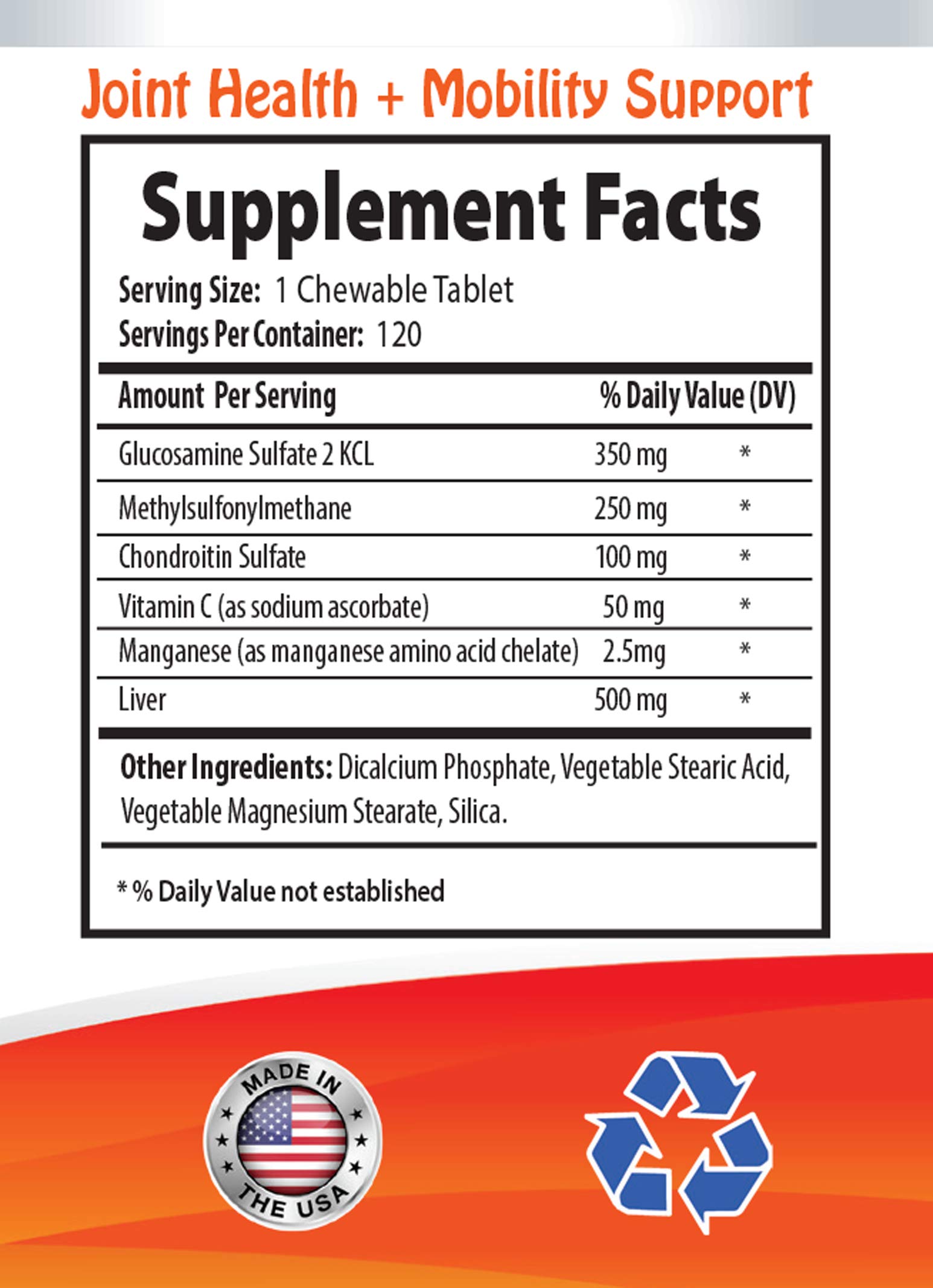 MY LUCKY PETS LLC Joint Supplement for Dogs - Dog Hip and Joint Complex - Vet Approved - Powerful Formula - Immune Support - Increase Joint Mobility - Dog glucosamine Chews - 1 Bottle (120 Tablets)