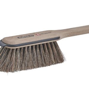 Superio Handheld Comfort Grip Dustpan and Brush Set - Hand Broom with Swiss Natural Horsehair Bristles.