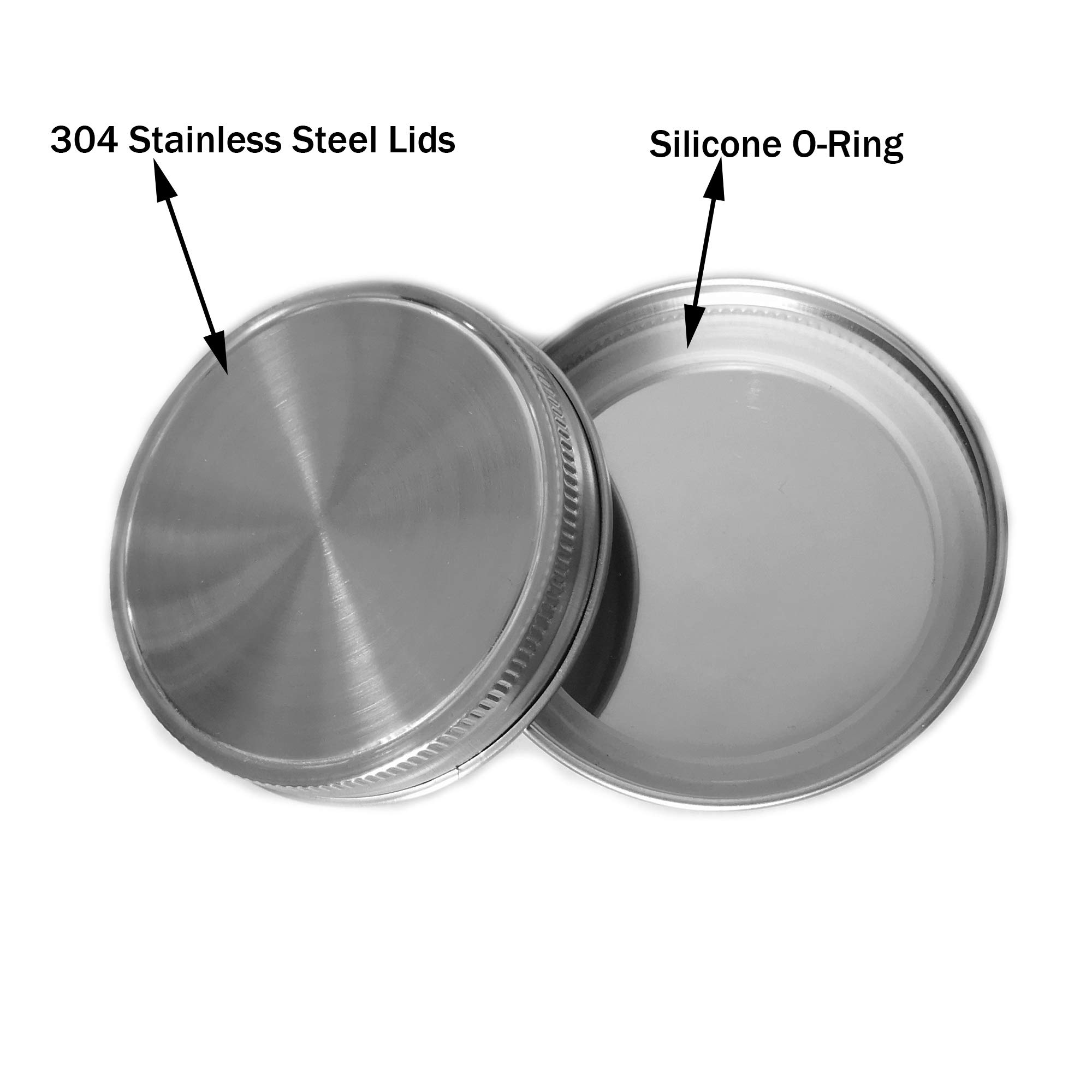 Stainless Steel Mason Jar Lids,12 Pack Polished Surface,Reusable and Leak Proof,Storage Caps with Silicone Seals for Wide Mouth Size Jars (12-Pack Stainless Steel Lids(Wide Mouth))