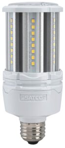 satco s39390 hi-pro omni-directional high-lumen led corncob lamp, hid-replacement, industrial and commercial application, 100-277v, 5000k, 18 watts