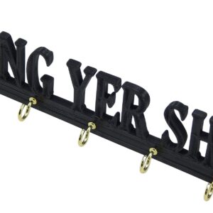 Medallurgy Hang Yer Shit (Your) Funny Country Wall Key Rack Holder Hanger Hooks Entryway Jewelry Organization Housewarming New Home Gift