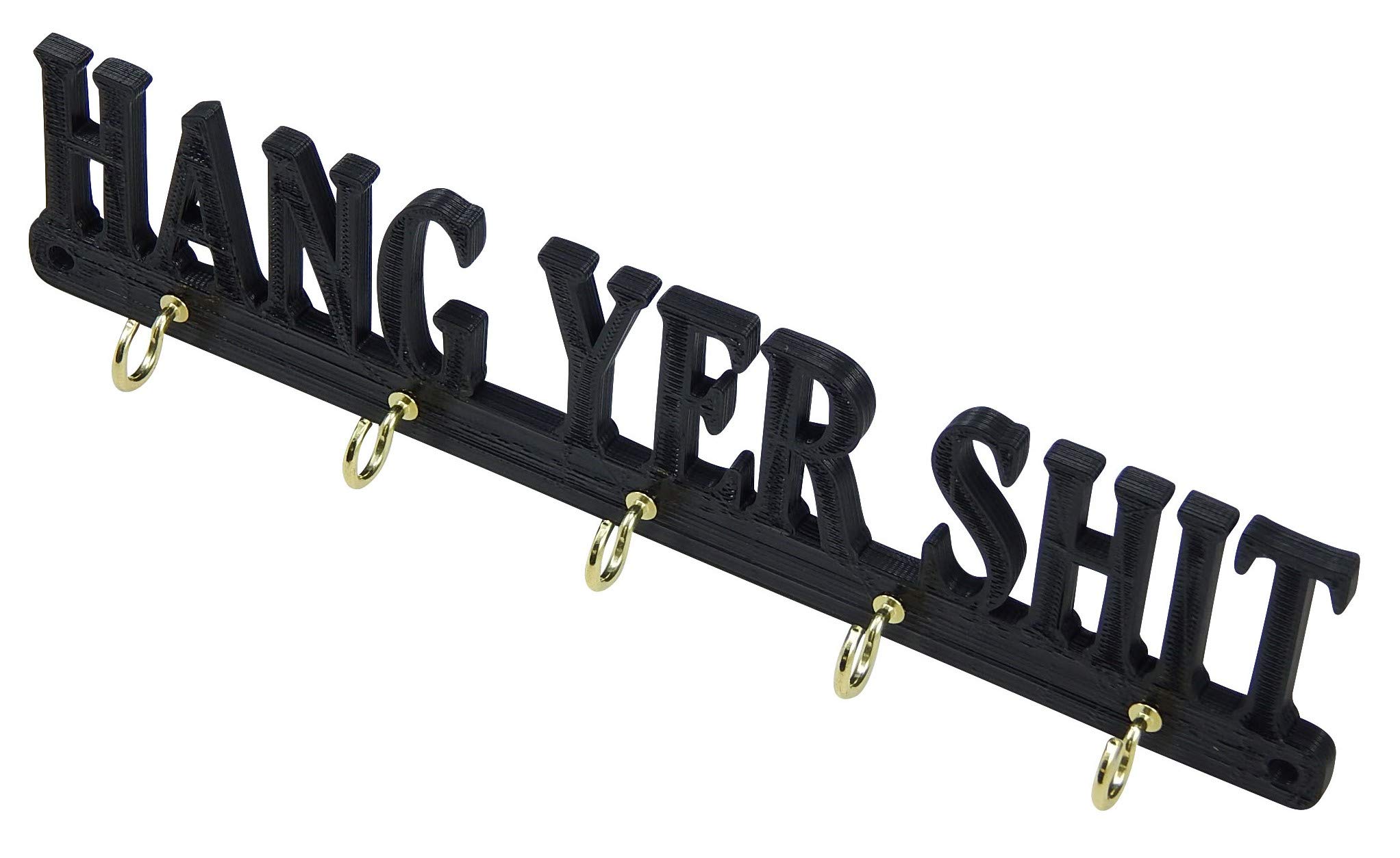 Medallurgy Hang Yer Shit (Your) Funny Country Wall Key Rack Holder Hanger Hooks Entryway Jewelry Organization Housewarming New Home Gift