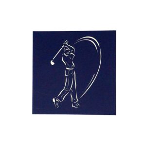 WOWPAPERART Golf - 3D Pop Up Greeting Card for All Occasions - Love, Birthday, Retirement, Congratulations, Thank You, Get Well, Fathers, Mothers Day- Fold Flat, Envelope Included (Golf Player)