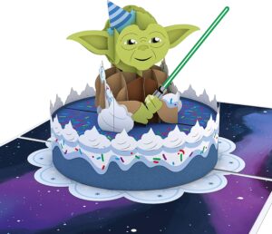 lovepop star wars™ yoda™ birthday pop up card, 5x7-3d birthday greeting card, pop-up birthday cards for kids, celebration cards, star wars™ birthday card