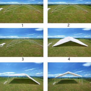 20x20 Heavy Duty Party Tent Carport Wedding Canopy Steel W/Sidewalls White