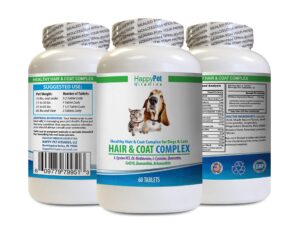 dog skin care supplements - pet hair and coat health - for dogs and cats - immune booster - itch and hotspot relief - vitamin d for dogs - 1 bottle (60 tabs)