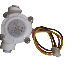 GREDIA 1/4" Quick Connect Water Flow Sensor Food-Grade Switch Hall Effect Flowmeter Fluid Meter Counter 0.3-6L/min (Pack of 2）