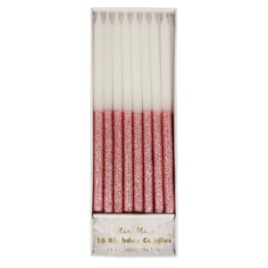 meri meri glitter dipped birthday candles for cake (pack of 24), 5.75" tall, unscented meri meri candles