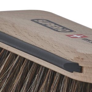 Superio Handheld Comfort Grip Dustpan and Brush Set - Hand Broom with Swiss Natural Horsehair Bristles.